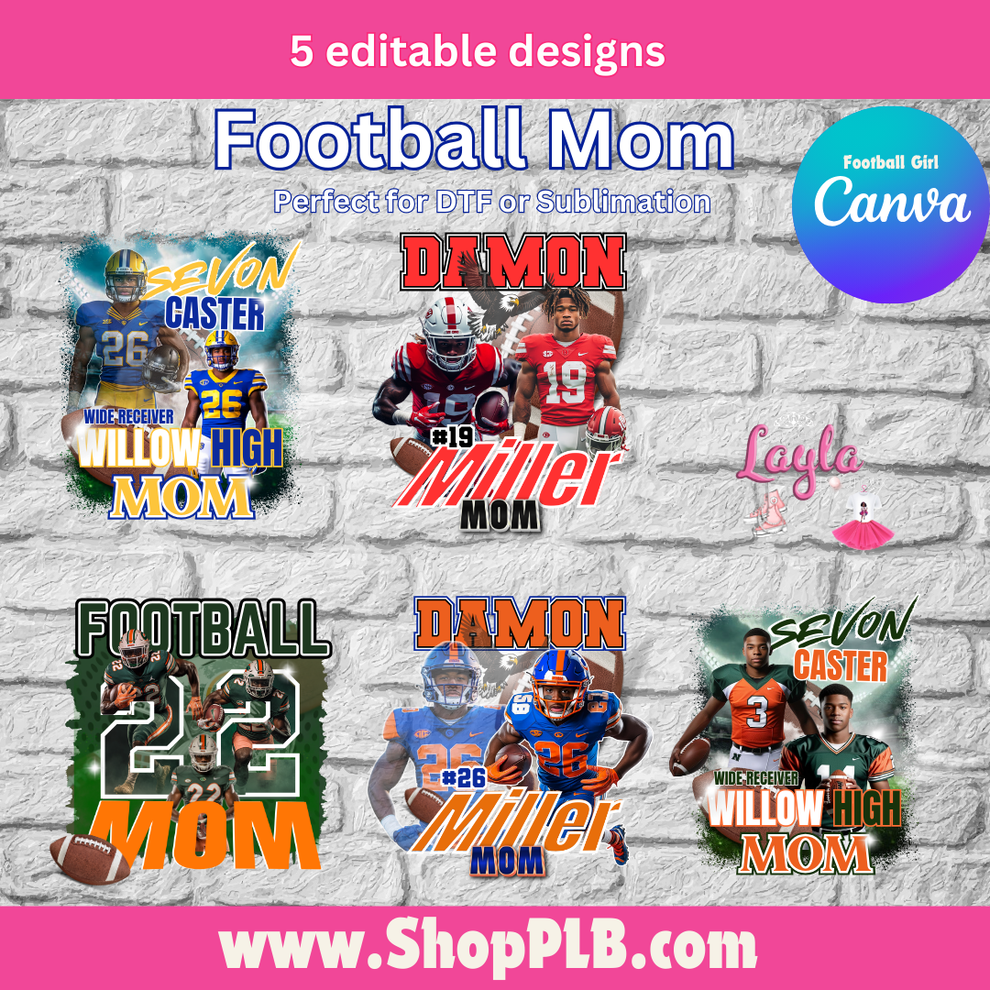 Football Designs Bundle – 5 Editable Canva Templates – Princess Layla ...